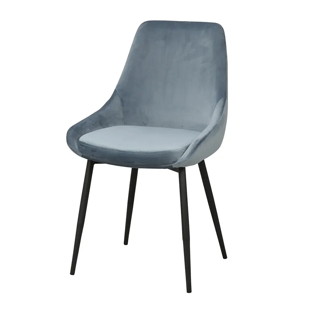 Rowico Home Sierra spisebordsstol blå fløjl | Køb fra Hulténs