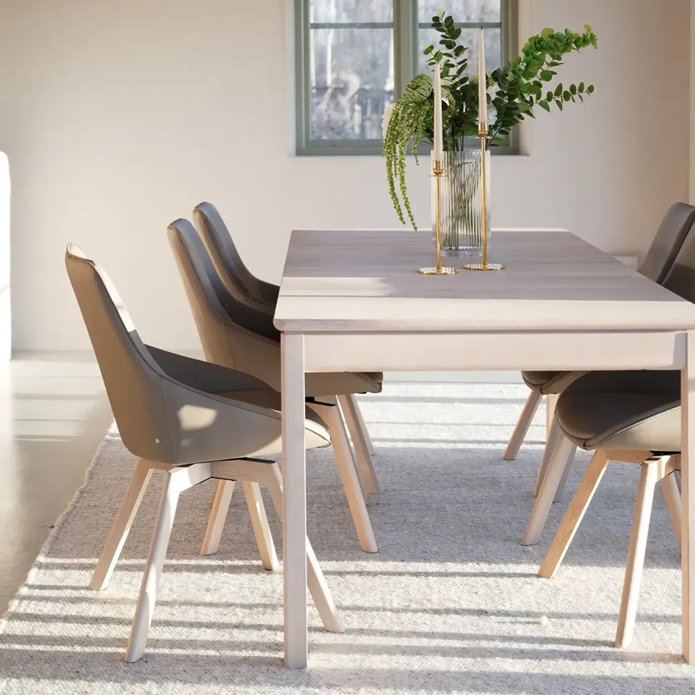 Rowico Home Alison stol beige læder/hvidpigmenterede ben i eg | Køb fra ...