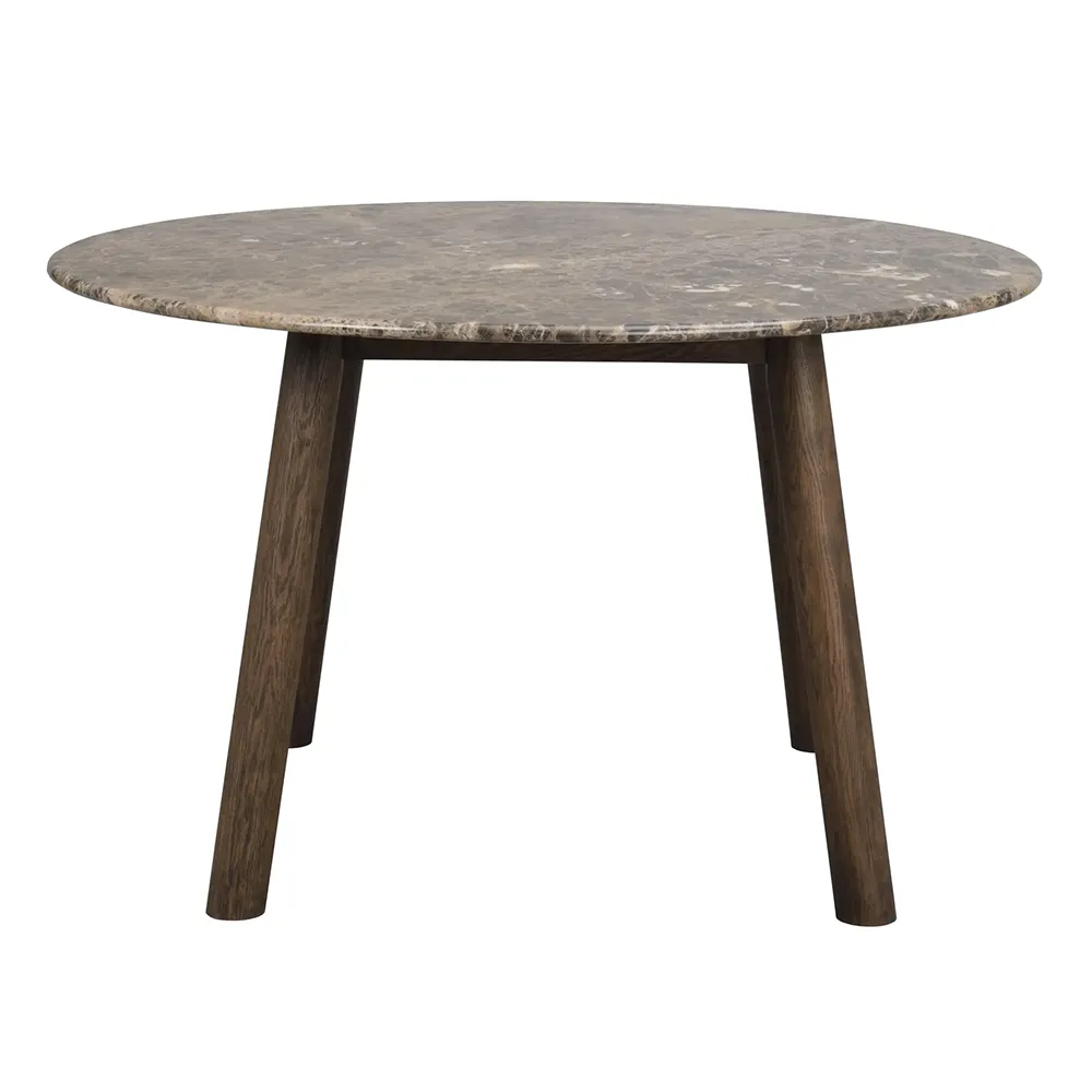 Rowico Home Taransay spisebord Ø125 cm brun marmor/brun eg | Køb fra ...