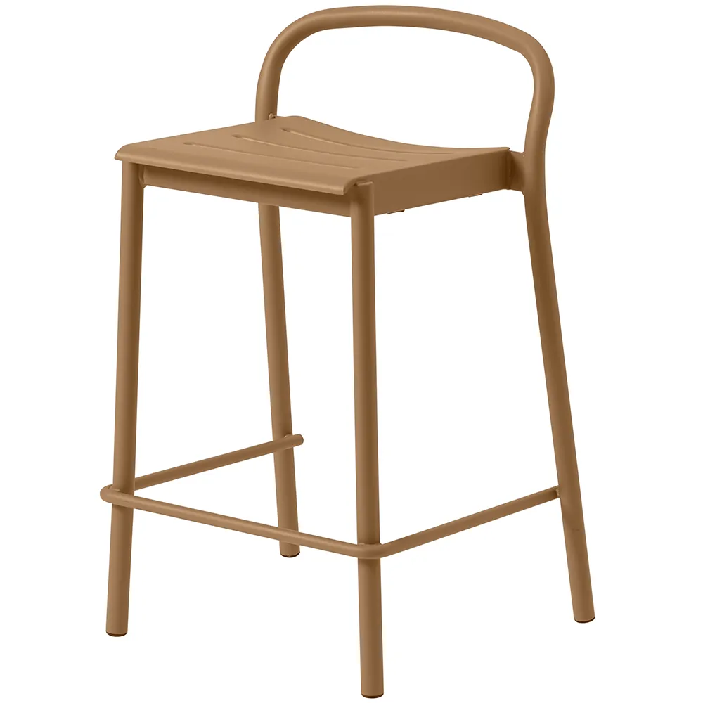 Muuto Linear Steel Lav barstol Burnt Orange | Køb fra Hulténs